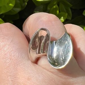 Jewelry | Vintage Huge Modernist Waive Design Ring Sterling Silver ...